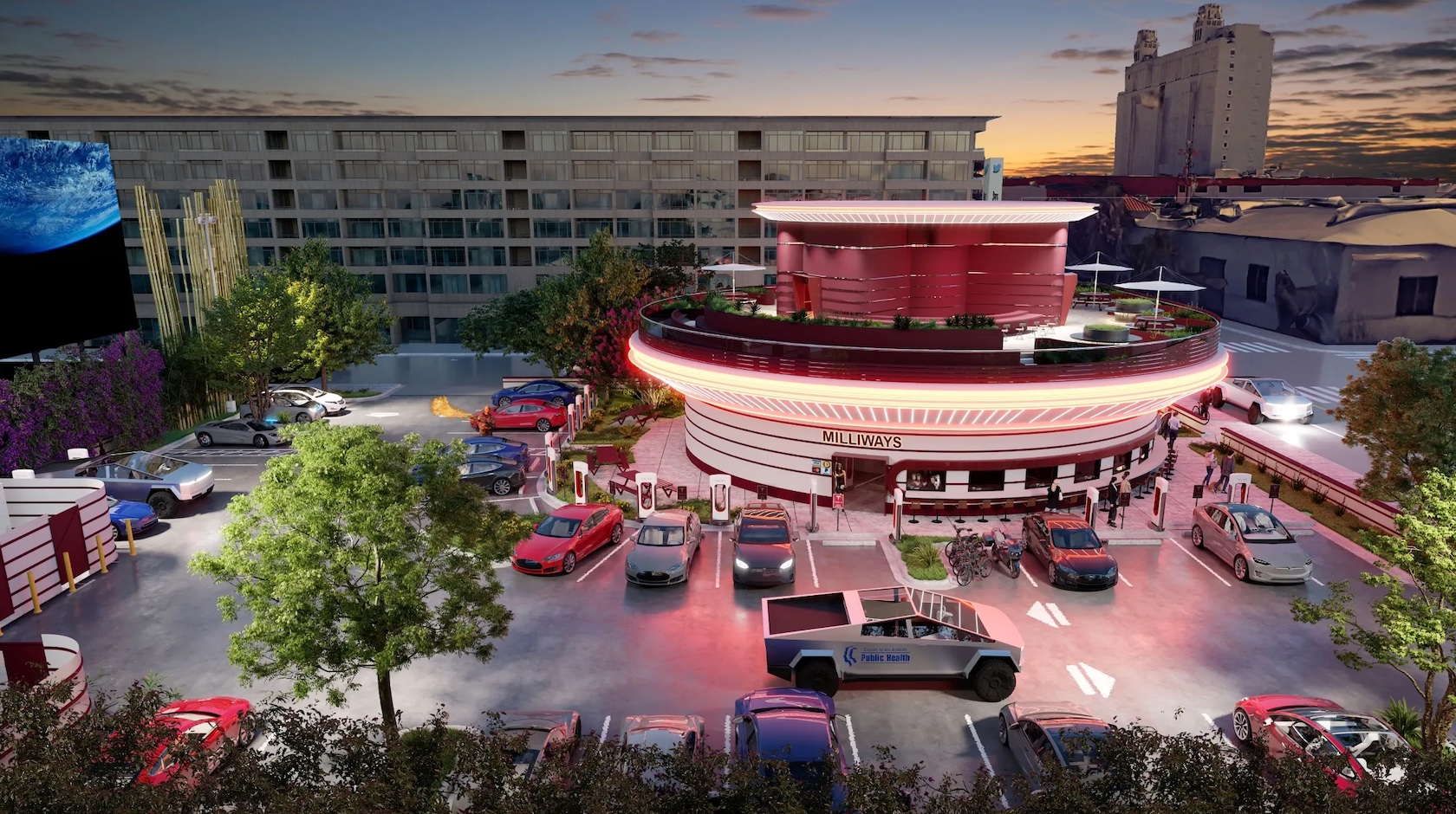Tesla’s New Supercharger Diner And Drive-In Theater Gets Green Light ... Tesla’s New Supercharger Diner And Drive-In Theater Gets Green Light ...